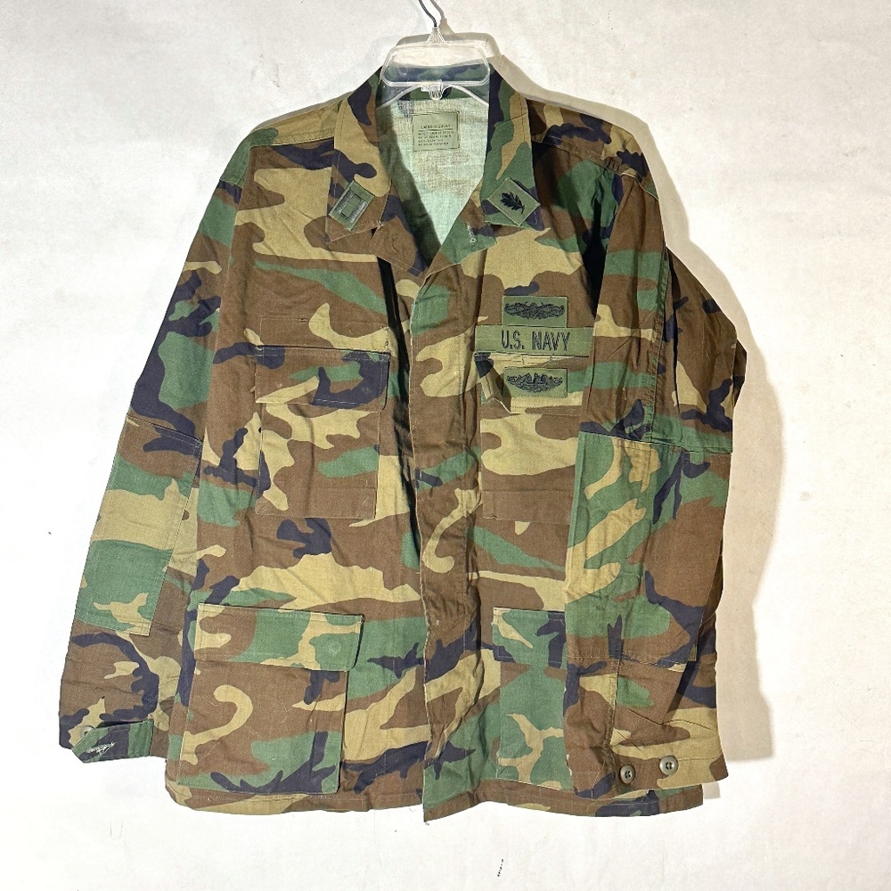 Us Navy Military Camo Camouflage Green Black Brown Ja… - Gem